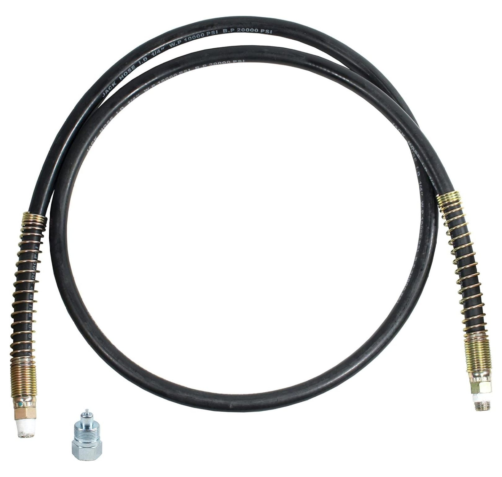 6' Hydraulic Hose 10,000 PSI 1/4" NPT with 1/4" NPT Hose Side Half ...