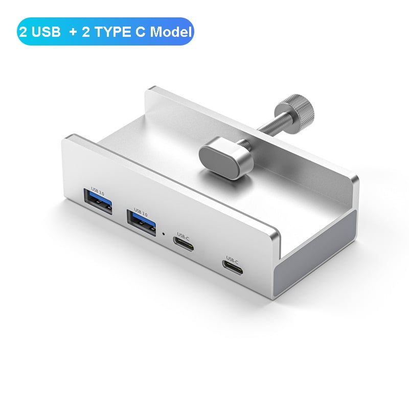 6-IN-1 Black Clip Dock 5Gbps USB 3.0 HUB Aluminum Alloy External Multi ...