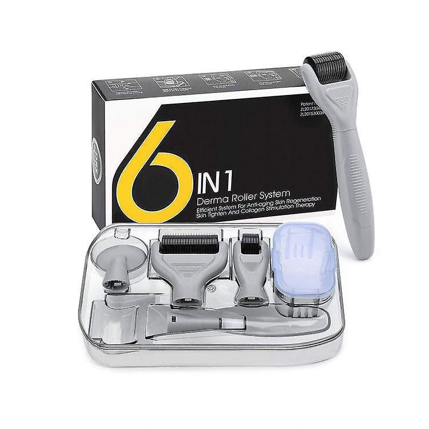 6 IN 1 Derma Roller Kit Needle Skin Care Face Hair Growth Stimulation ...