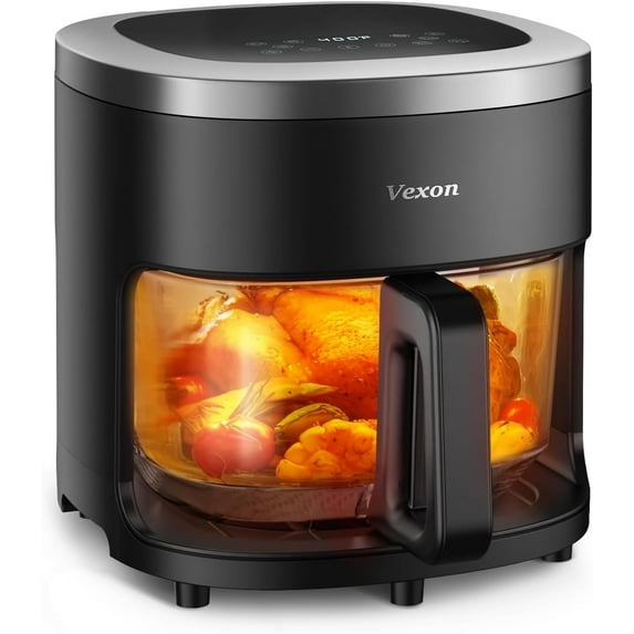 6-IN-1 Glass Air Fryer with 4.5 QT Capacity,Air Fry, Roast, Reheat ...