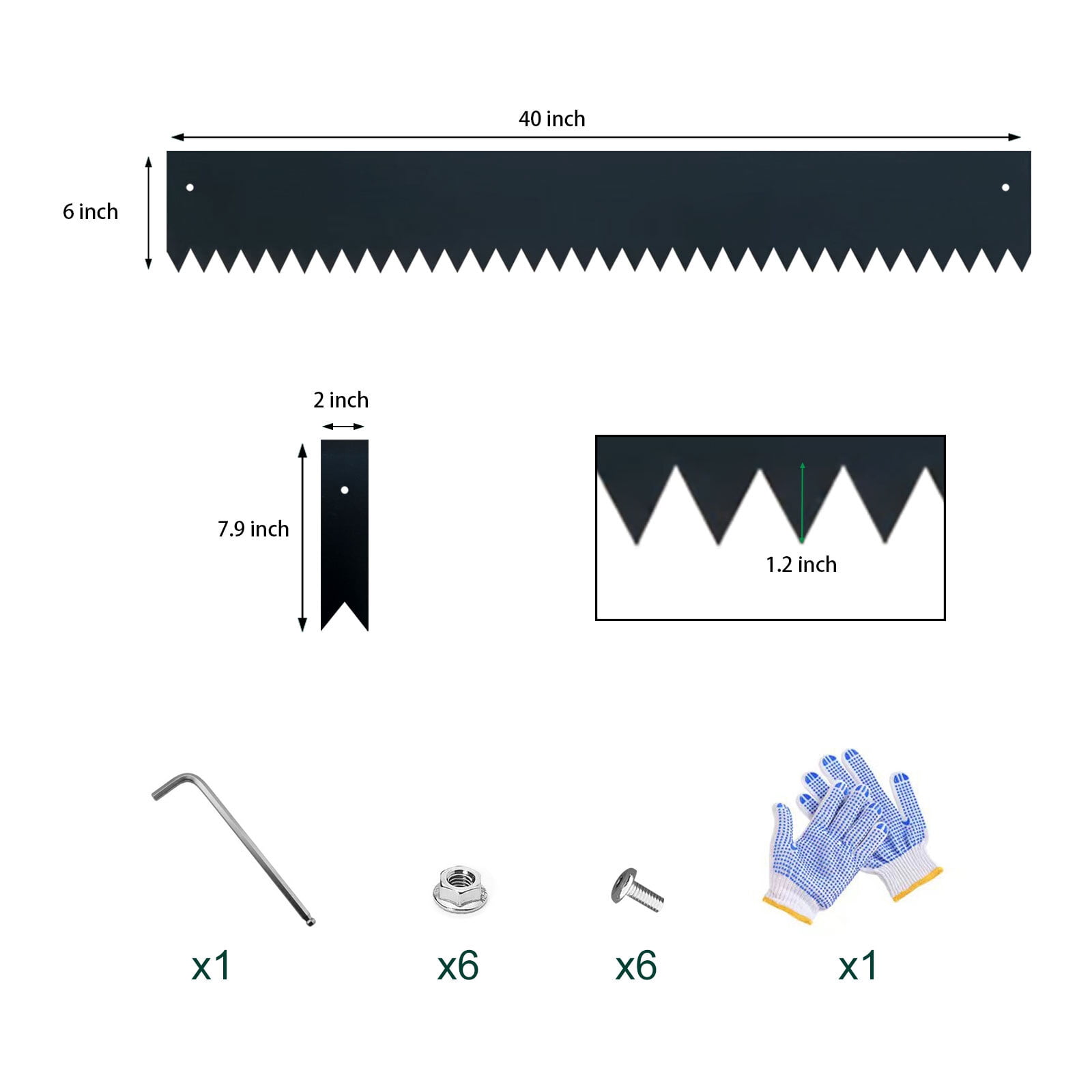6-INCH x 6 PACKs Black Steel Landscape Edging Garden Edgings Patio Lawn ...