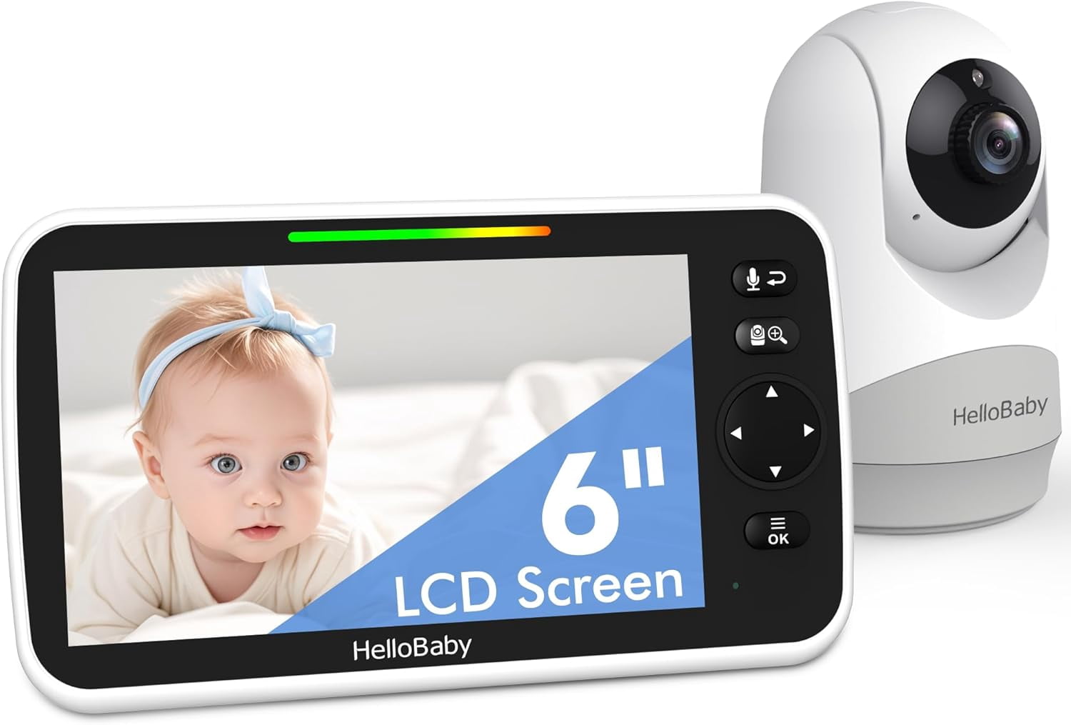 6”IPS Large Screen, Video Baby Monitor with Upgraded 4000mAh Battery, 2 ...
