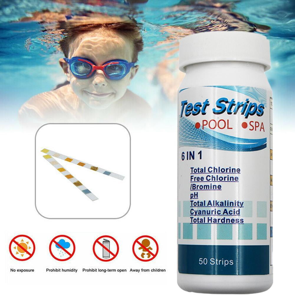 6 In 1 50pcs Water Test Strips Swimming Pool Test Strips Testing ...