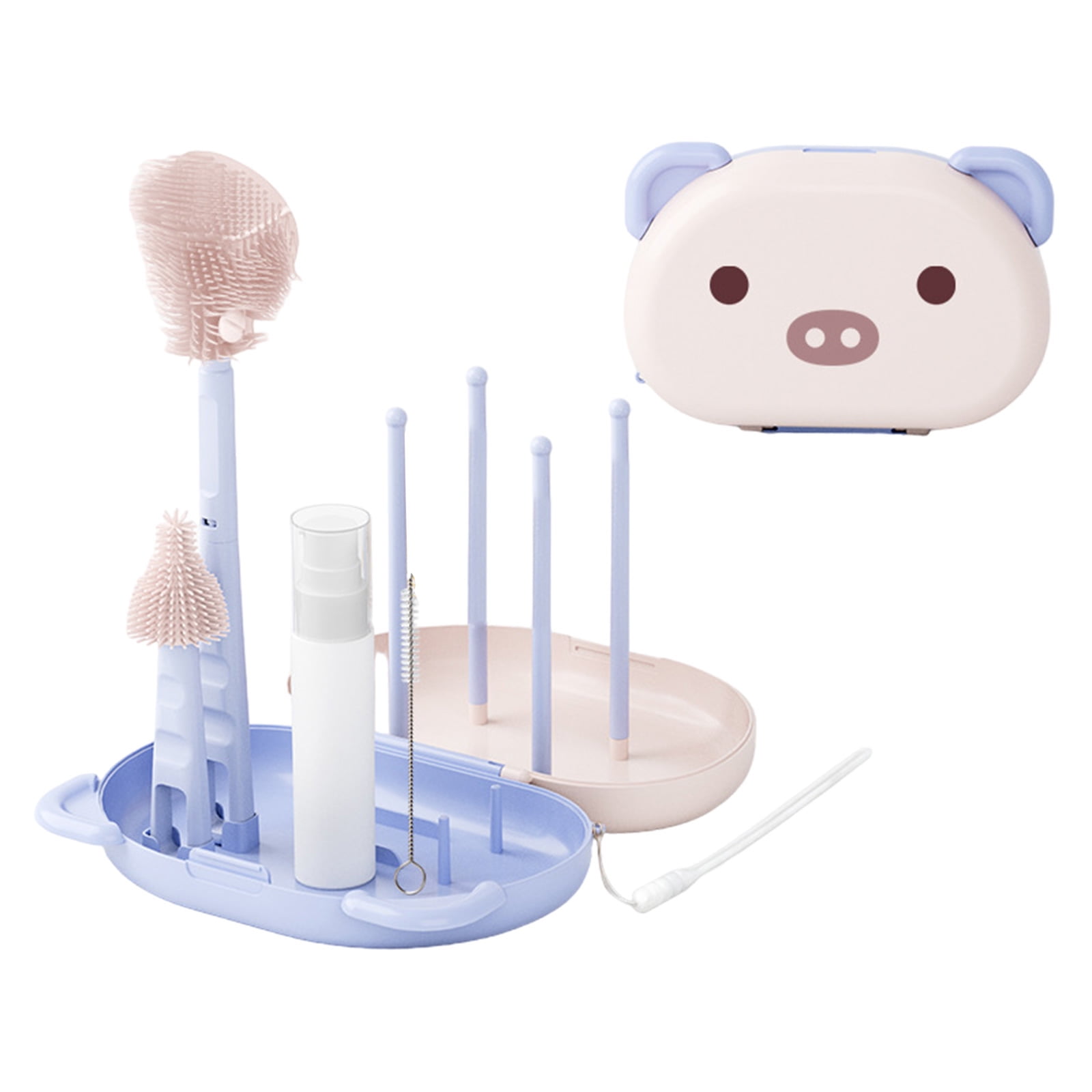 6 In 1 Baby Milk Bottle Cleaner Set Including Bottle Brush Pacifier and ...