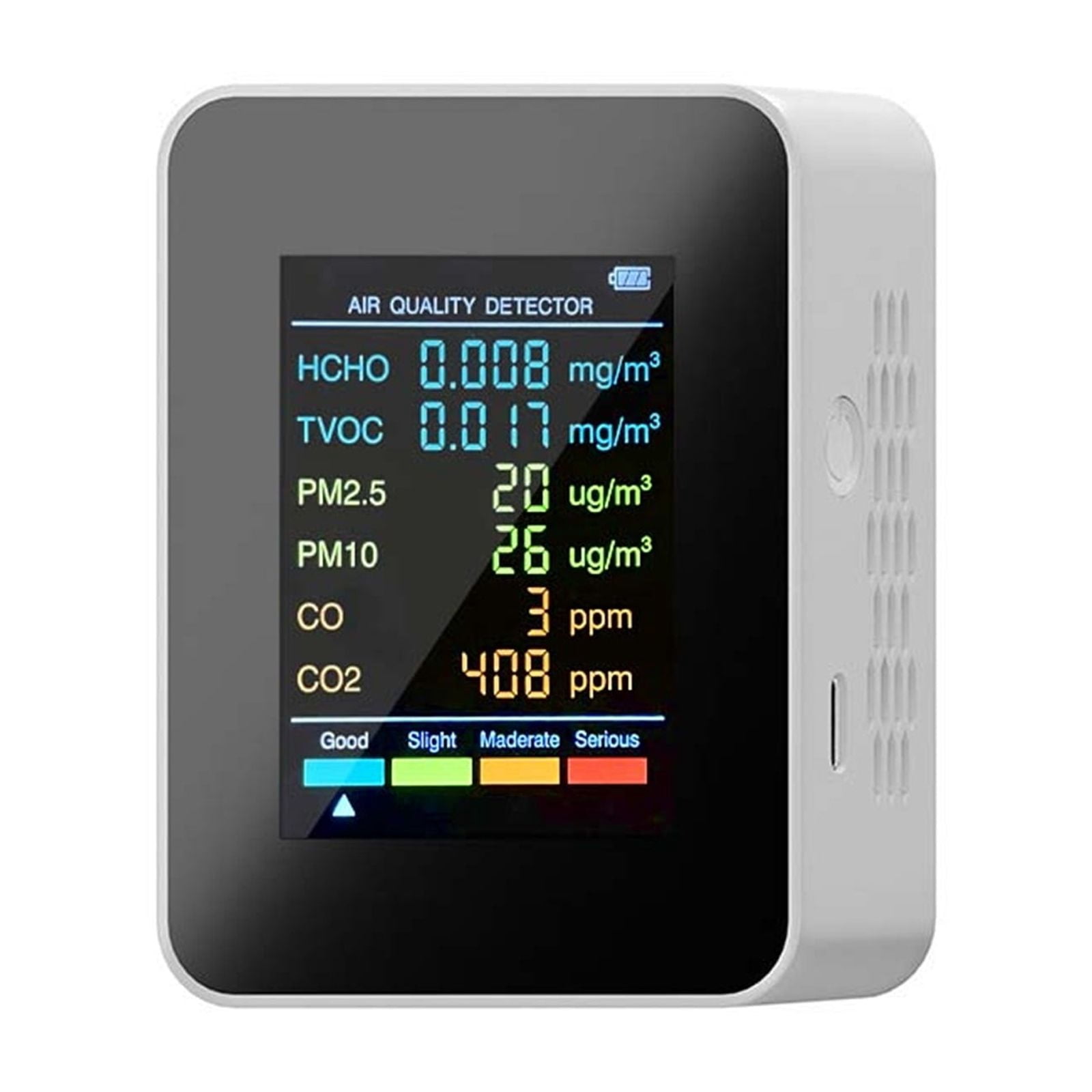 6 In 1 CO2 Meter Air Quality Monitor CO Detector LCD Display Gas ...