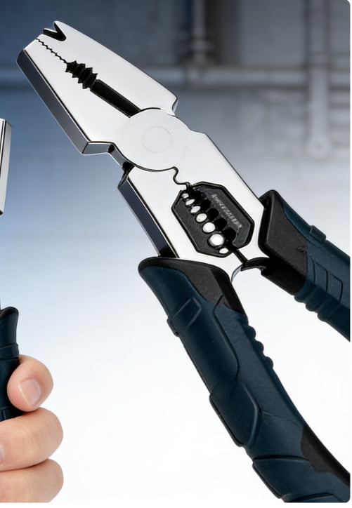 6-In-1 Multi-Function Wire Stripper Pliers, Cr-V Steel Diagonal Cutters ...