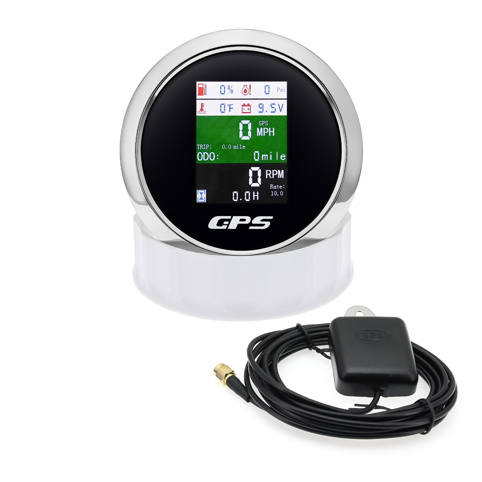 6 In 1 Multi-functional 85MM GPS Speedometer+Fuel Level+Water Temp+Oil Press+Volt+Tachometer ...