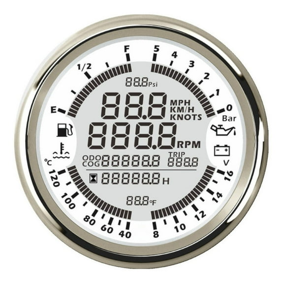 6 In 1 Multi-functional Gauge Meter Car Boat 85mm GPS Speedometer ...