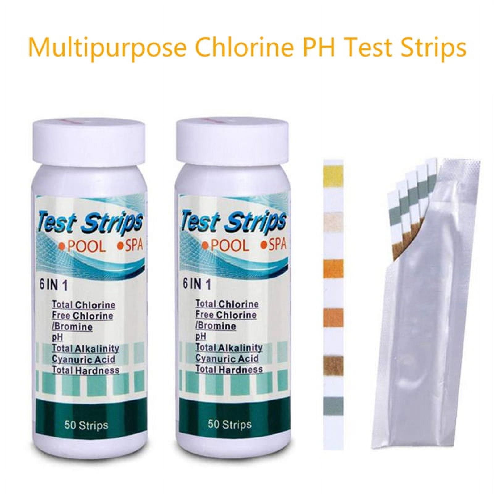 6 In 1 Multipurpose Chlorine PH Test Strips SPA Swimming Pool Water ...