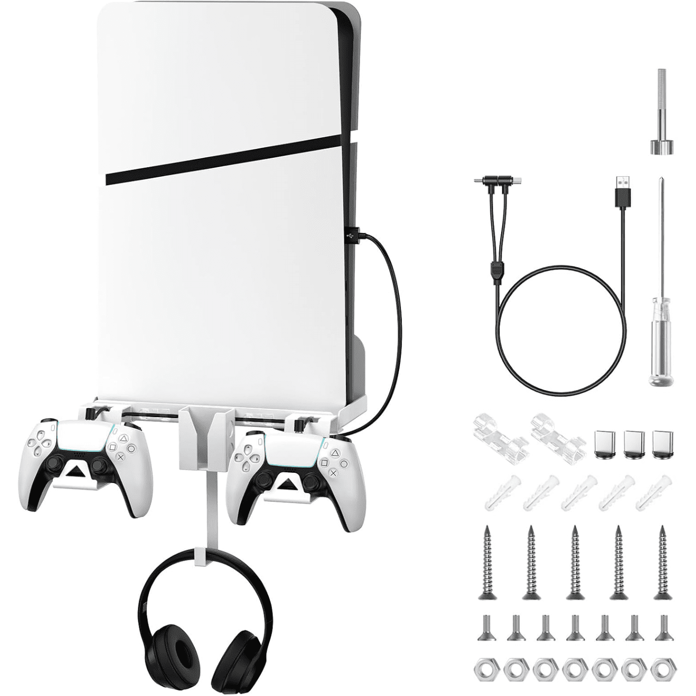 6 In 1 PS5 Silm Wall Mount Kit Compatible With Playstation 5 Silm ...