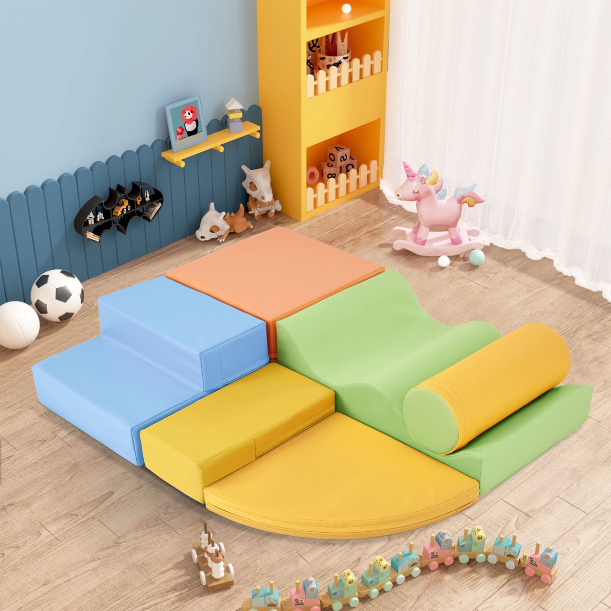 6 In 1 Soft Climb and Crawl Foam Playset, Soft Play Equipment Climb and ...
