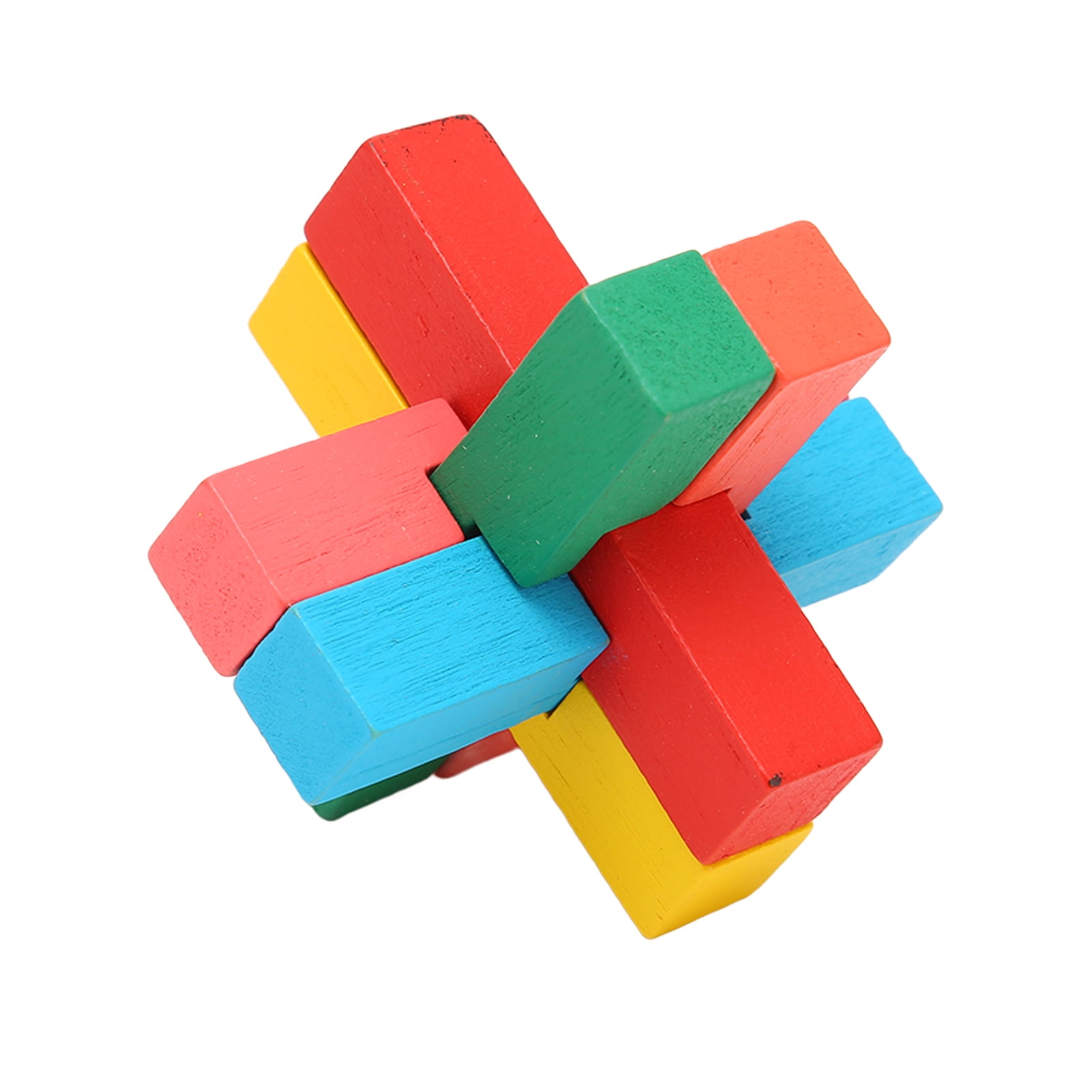 6 In 1 Wooden Brain Puzzle Teaser Toys Lock Intellectual Puzzle Brain ...
