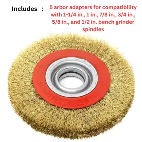 6 In. X 3/4 In. Crimped Steel Bench Wire Wheel With Arbor Adapters ...