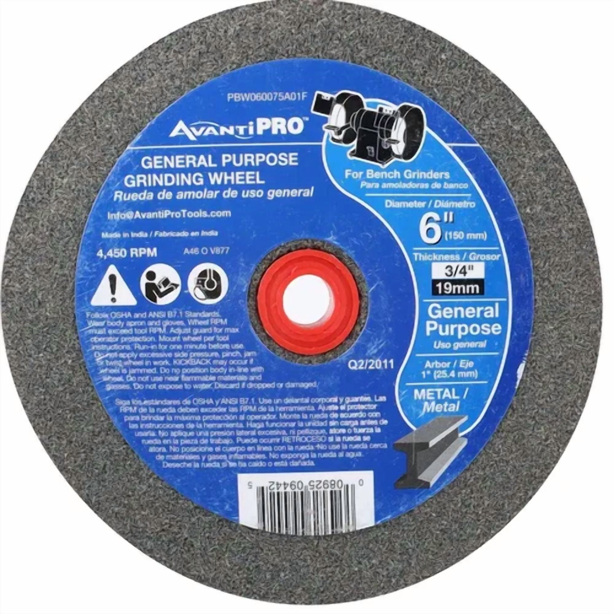 6 In. X 3/4 In. X 1 In. Bench Grinding Wheel - Walmart.com