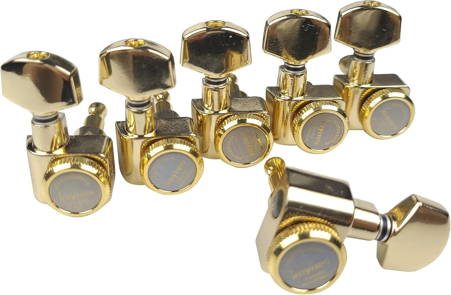 6 In line No Screws Guitar Locking Tuners – 18:1 Gold Lock String ...
