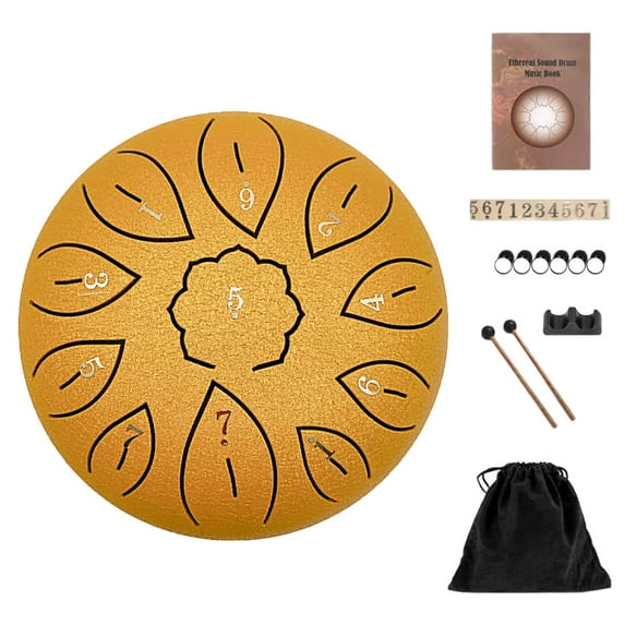 6-Inch 11-Note C-Tone Steel Tongue Drum – Complete Starter Set (For ...