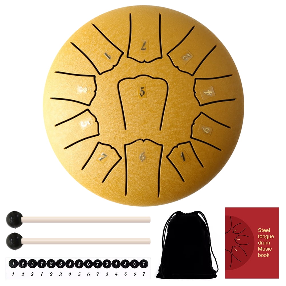 6 Inch 11 Notes Steel Tongue Drum Handpan Drum Percussion Instruments ...