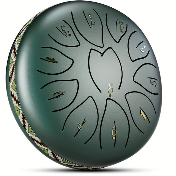 6-Inch (15.2cm) 11-Note Steel Chakra Drum - Includes Bag, Mallets ...