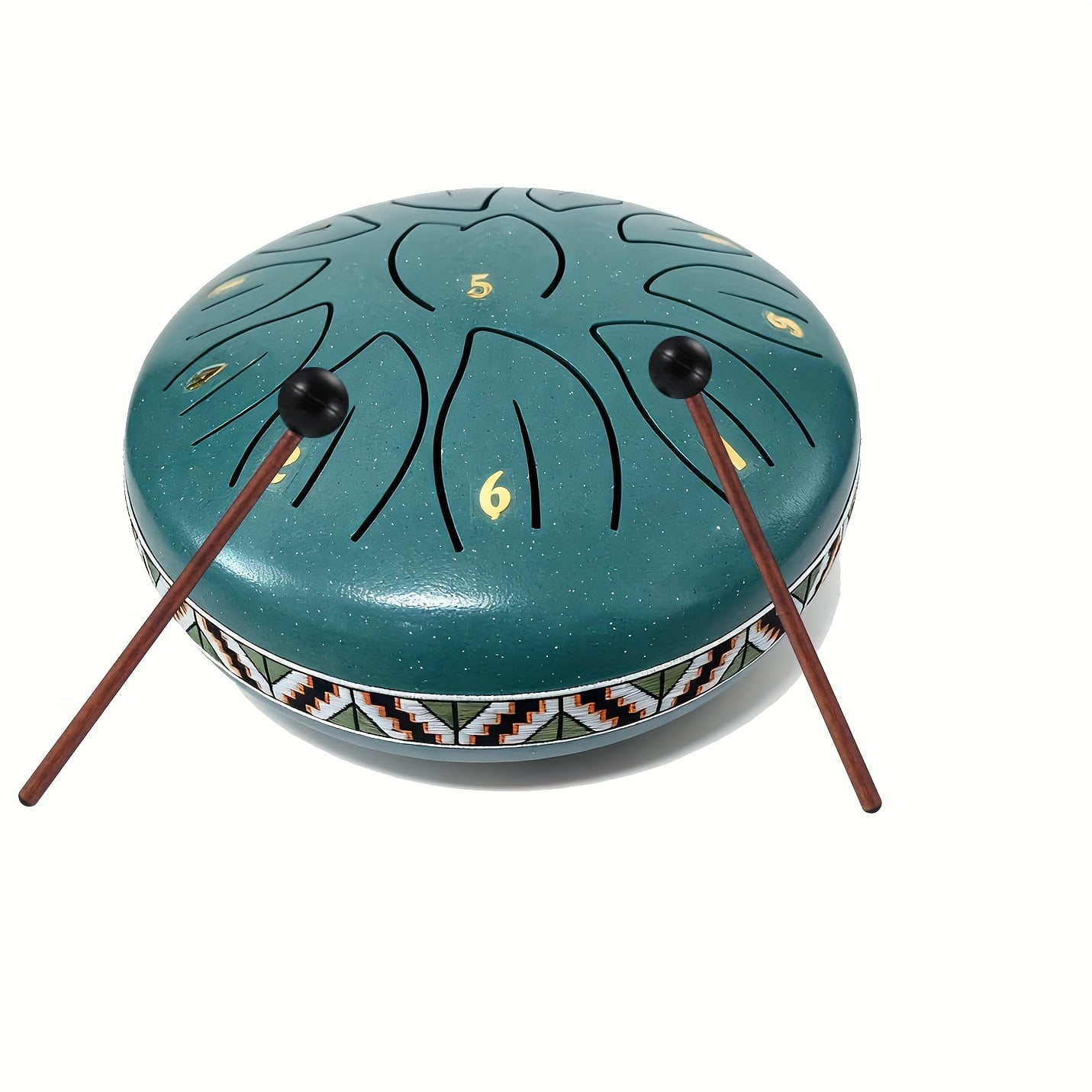 6-Inch (15.2cm) 11-Note Steel Chakra Drum - Includes Bag, Mallets ...