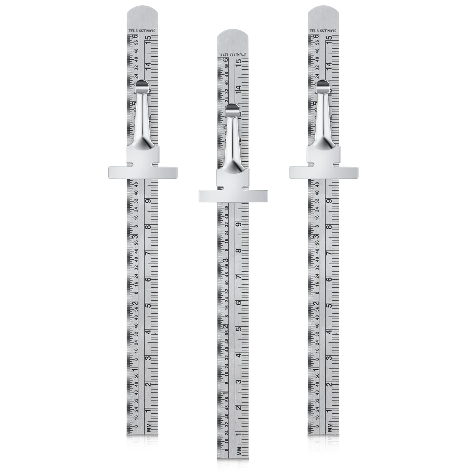 6 Inch 15 cm Pocket Ruler Flexible Precision Stainless Steel Ruler with ...