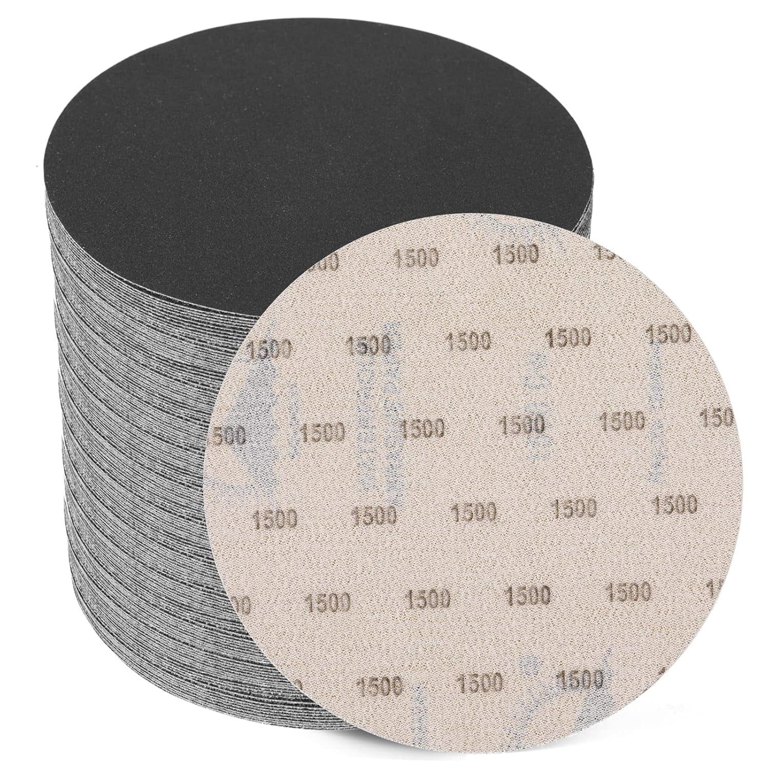 6 Inch 1500 Grit Sanding Disc, 25 Pieces Wet Dry Sandpaper Hook and ...