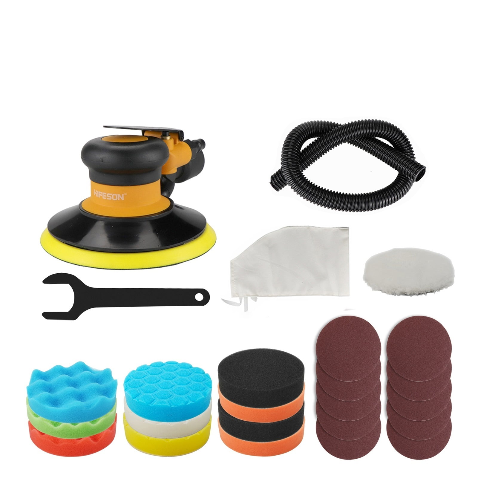6 Inch 150MM Power Buffer Polisher, Non Vacuum Pneumatic Air Sander ...