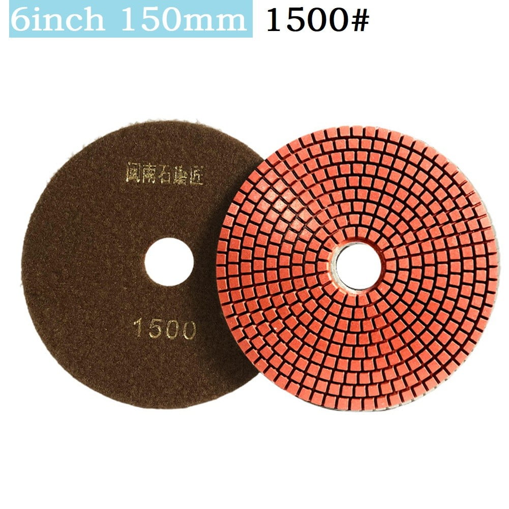 6 Inch 150Mm Dry/Wet Diamond Polishing Pads Flexible Grinding Discs For ...