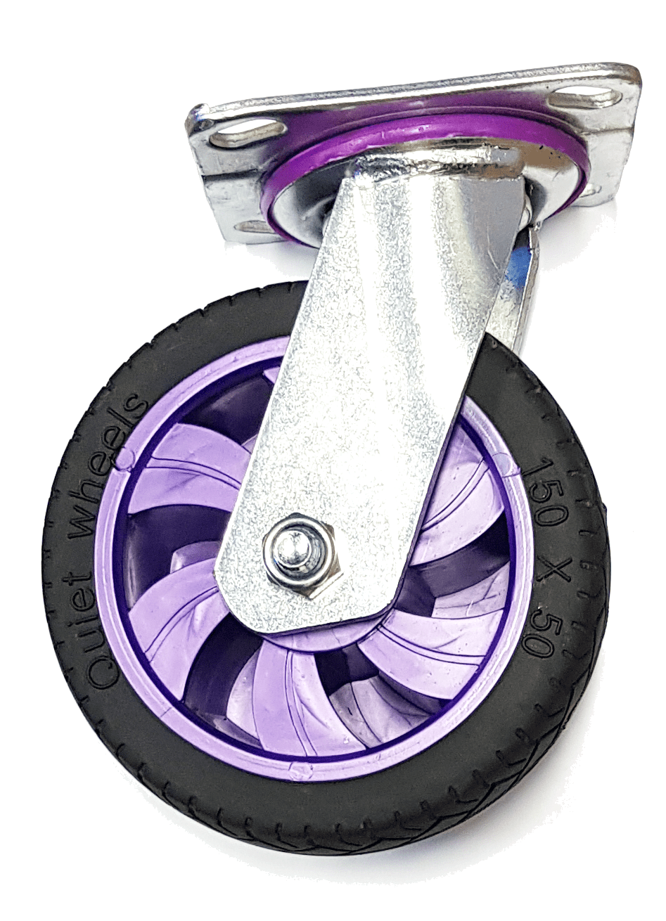 6 Inch 150mm Heavy Duty Rubber Swivel Castor Wheel For Trolley Dolly ...