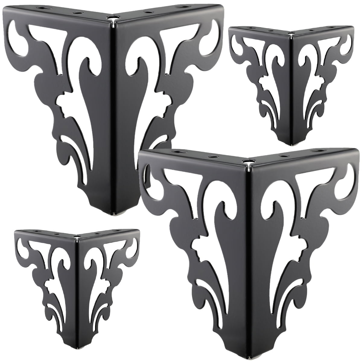 6 Inch / 15cm Metal Furniture Legs, TCHOSUZ Set of 4 Heavy Duty Iron Hollow Out Sofa Legs with ...