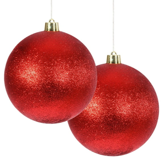 6 Inch 2PC Christmas Balls Decorations Commercial Grade Indoor and ...