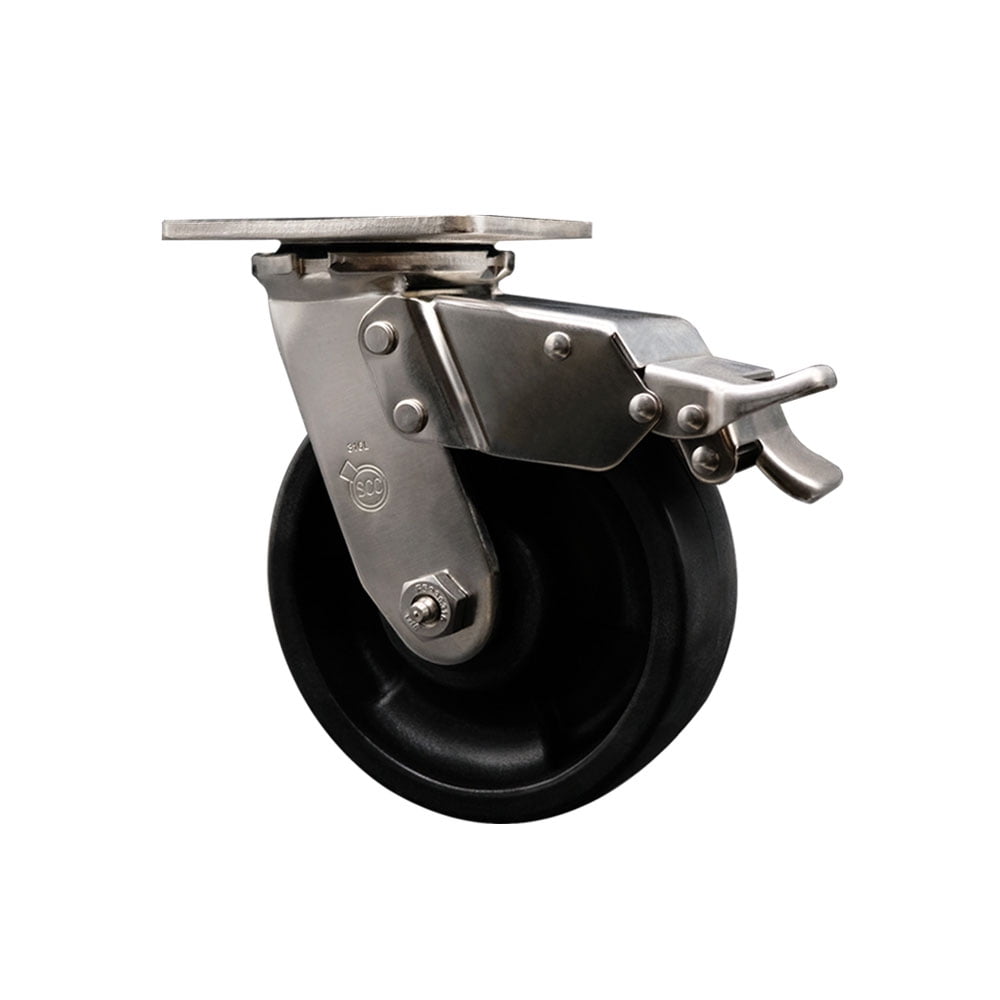 6 Inch 316SS Glass Filled Nylon Swivel Caster with Delrin Bearing and ...
