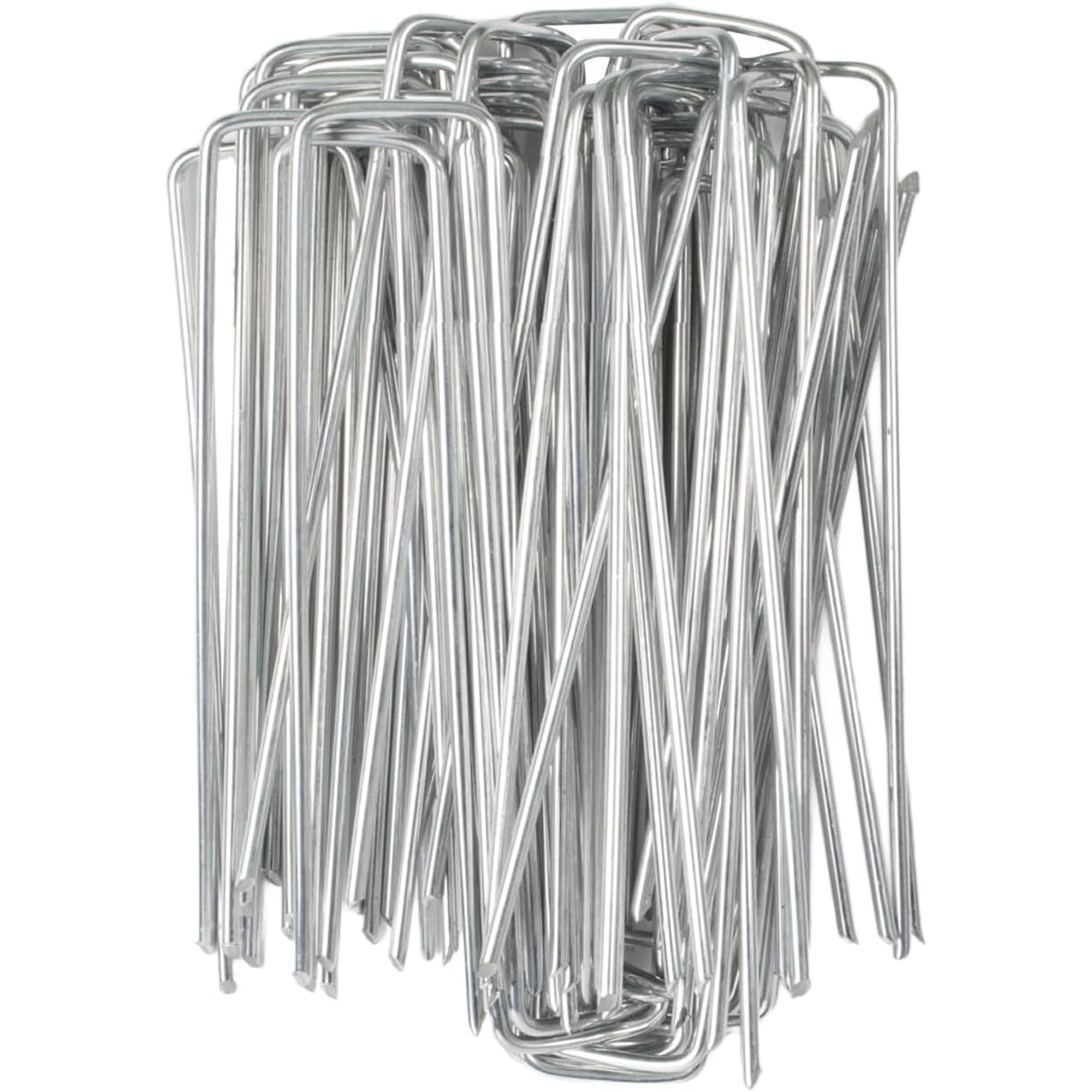 6 Inch 50 Pcs Galvanized Landscape Staples 11 Gauge Garden Stakes Sod ...