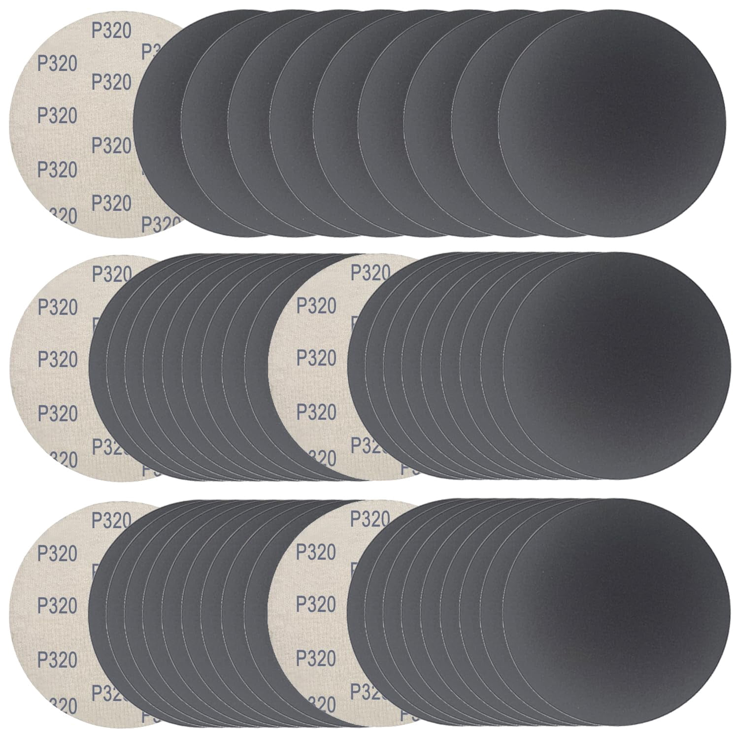 6 Inch 50 Pcs Wet Dry Sanding Discs Hook and Loop, 320 Grit Sandpaper ...
