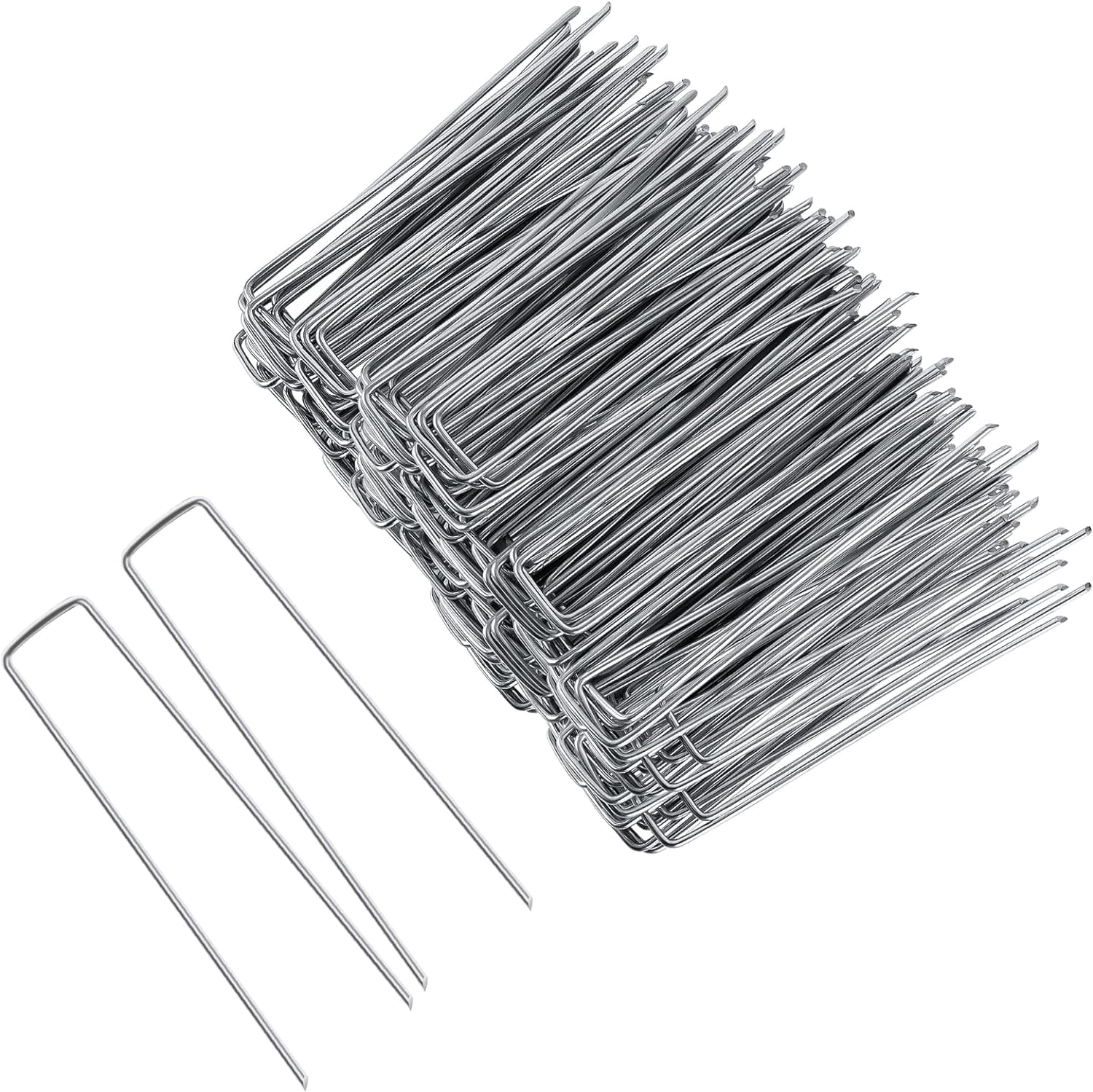 6 Inch 500 Pack Galvanized Landscape Staples Plant Cover Stakes 11 ...