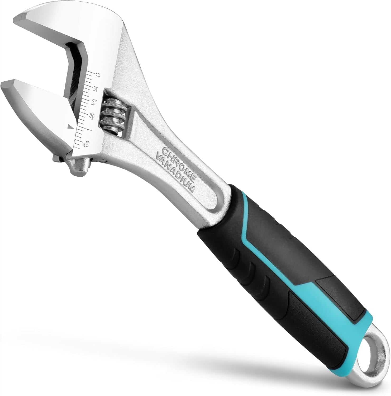 6-Inch Adjustable Wrench, Cr-V Steel Wrench, Wide Jaw Wrench, Metric ...