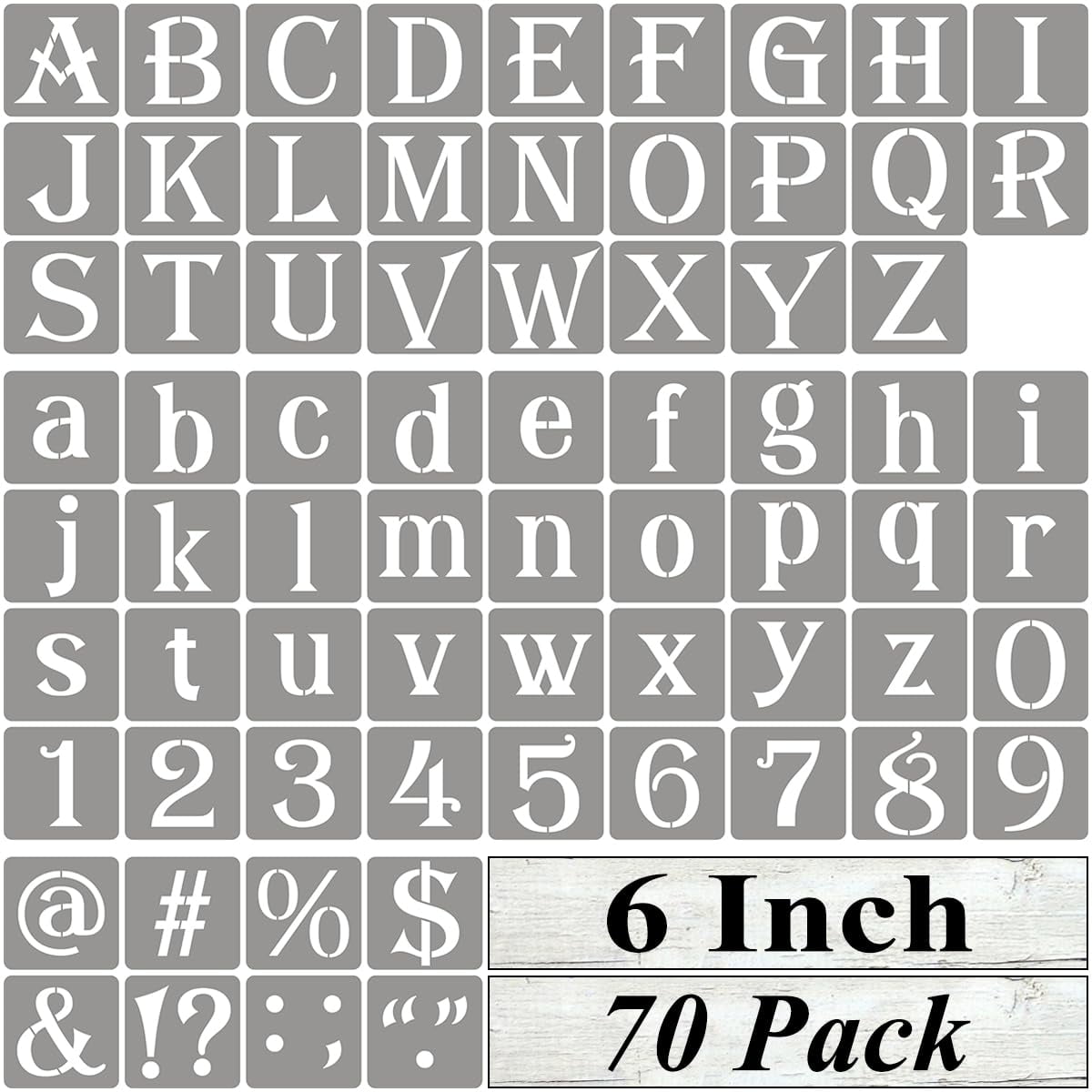 6 Inch Alphabet Letter Stencils for Painting 70 Pack Letter and Number ...