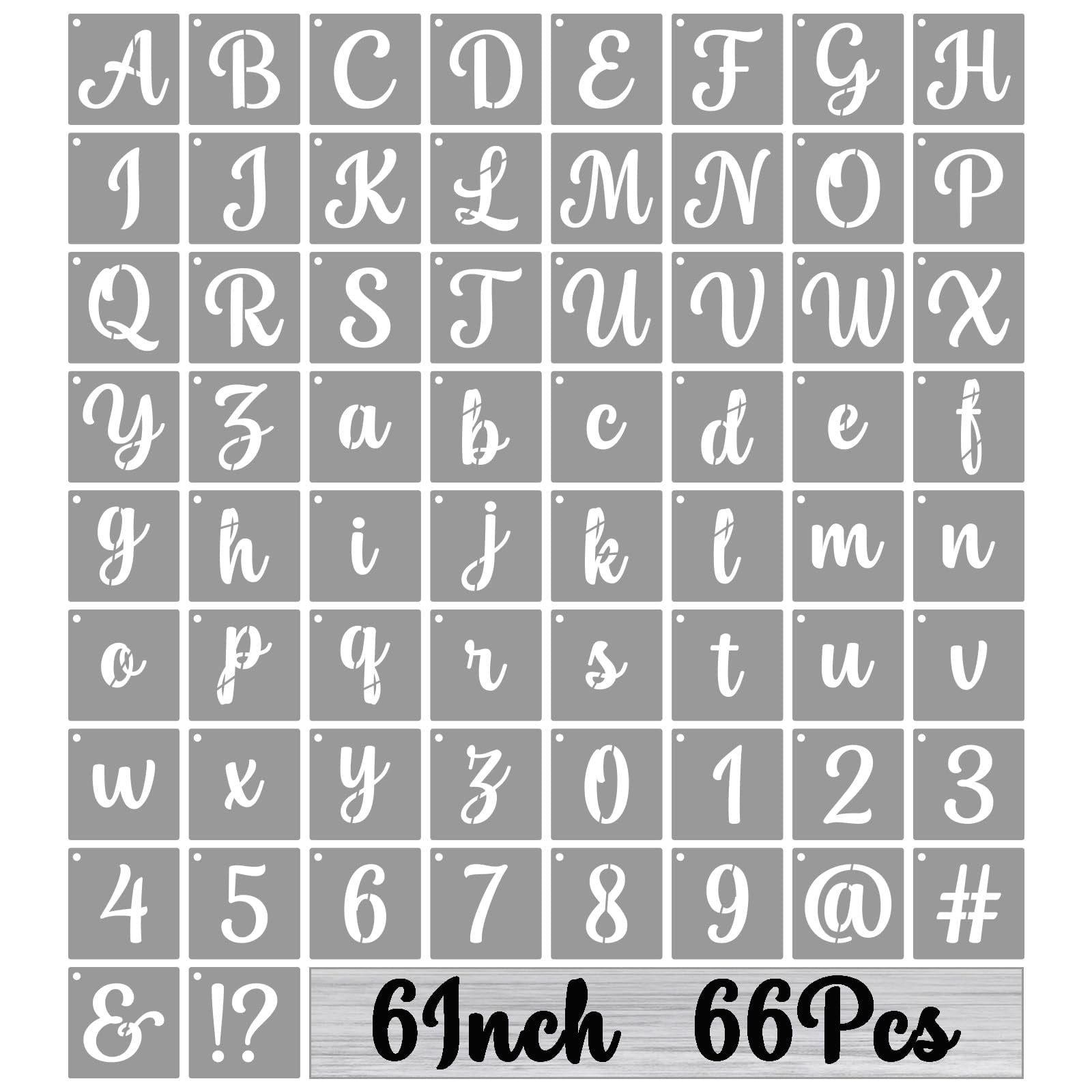 6 Inch Alphabet Stencils for Painting, 66 Pcs Reusable Plastic Letter ...