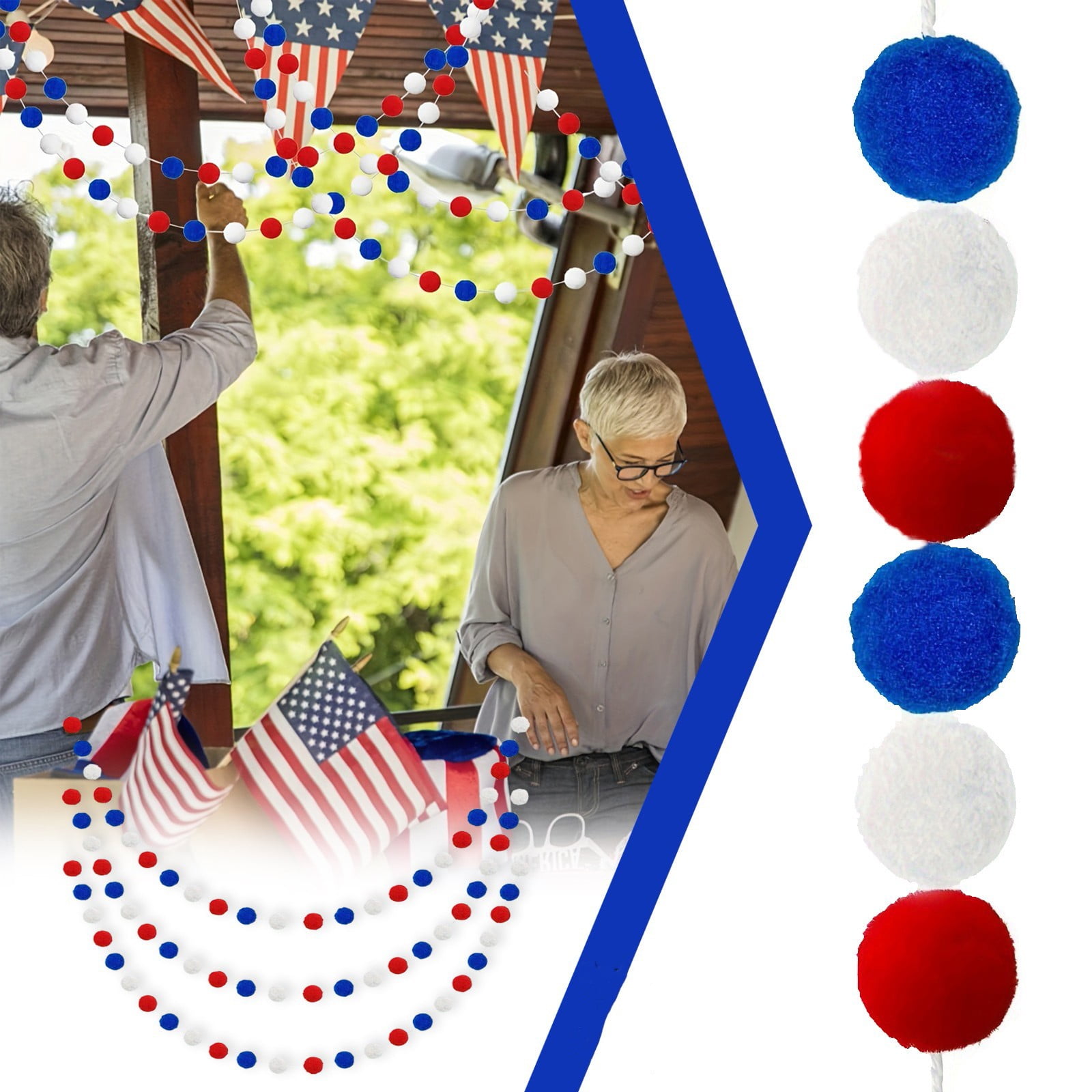 6 Inch American Independence Day Table Decorations, Red, White And Blue ...