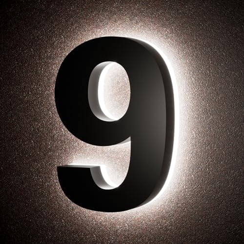 6 Inch Backlit House Numbers for Outside, Stainless Steel, LED ...