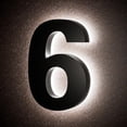 6 Inch Backlit House Numbers for Outside, Stainless Steel, LED ...