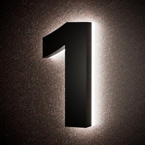 6 Inch Backlit House Numbers for Outside, Stainless Steel, LED ...