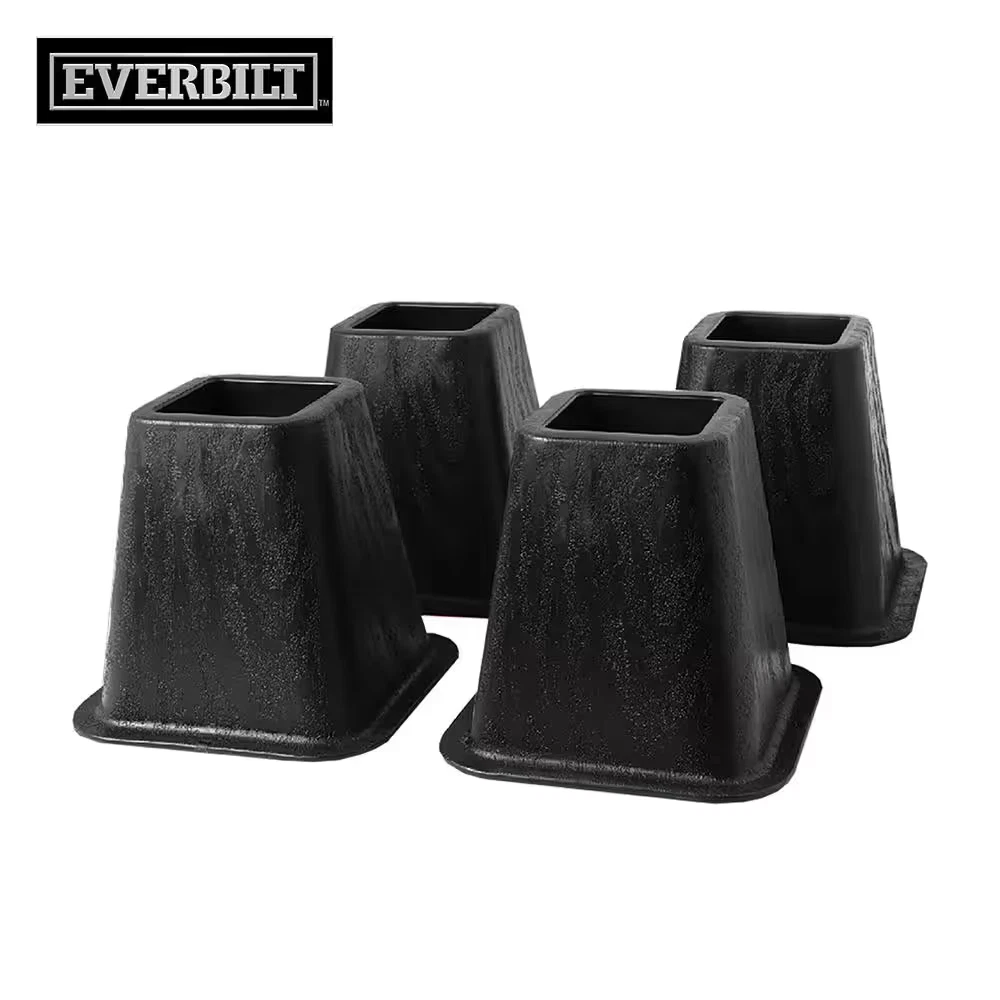 6 Inch Bed Risers 4-Pack Durable Heavy Duty Construction Ensures Black ...