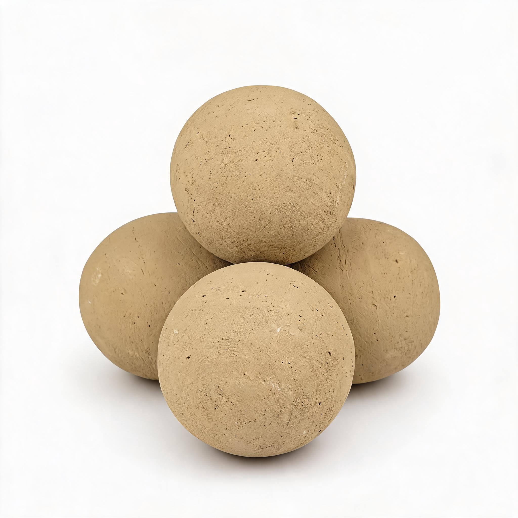 6 Inch Beige Round Ceramic Fire Pit Balls 4 Pack - Walmart.com