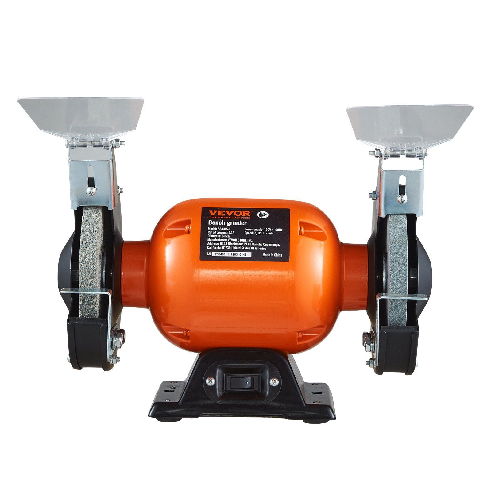 6-Inch Bench Grinder with 2.1A Brushless Motor, 3550 RPM Table Grinder ...