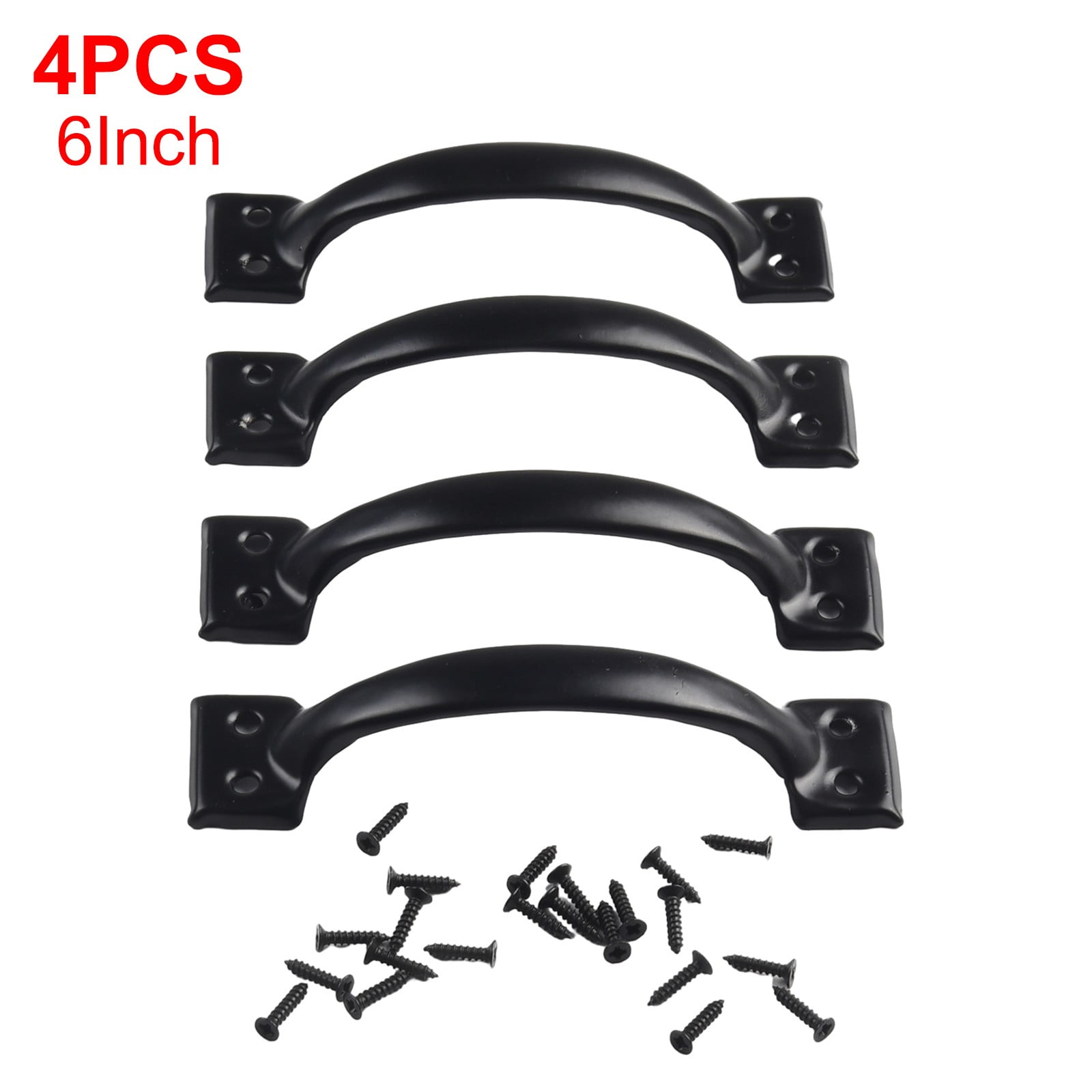 6 Inch Black Iron Cupboard Handles for Cabinet and Drawer Pulls ...