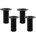 6 Inch Black Metal Furniture Legs Round Heavy Duty Steel Table Feet For ...
