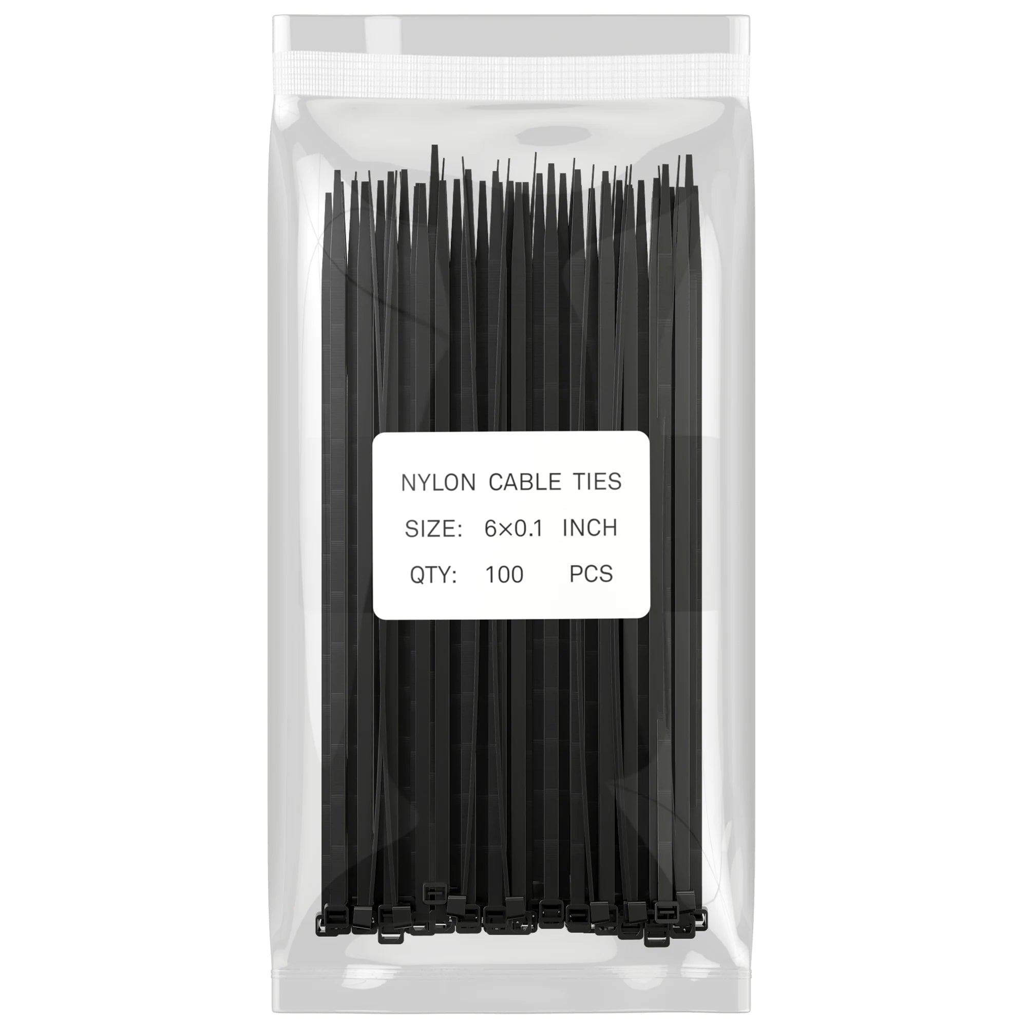 Elegant Ox 6 Inch Black Nylon Cable Zip Ties, Pack of 100 - Walmart.com