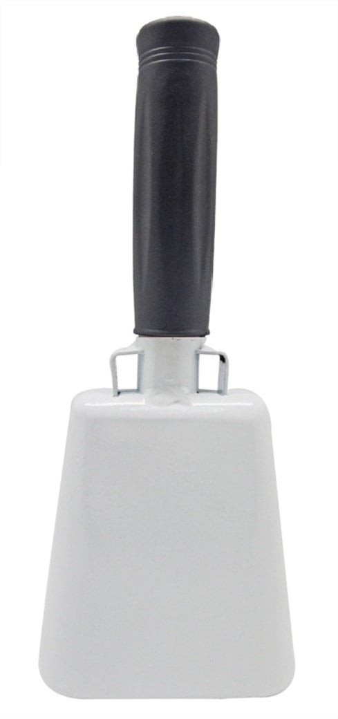 6 Inch Metal Handheld Cowbell with Black Handle, White - Walmart.com