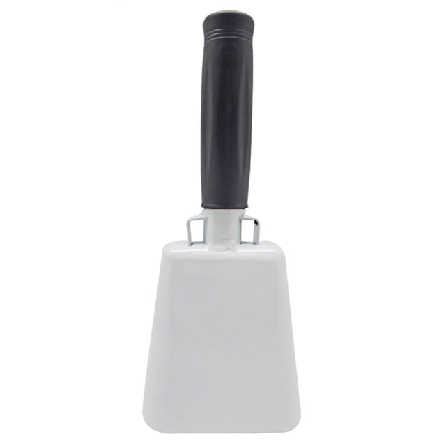6 Inch Metal Handheld Cowbell with Black Handle, White - Walmart.com