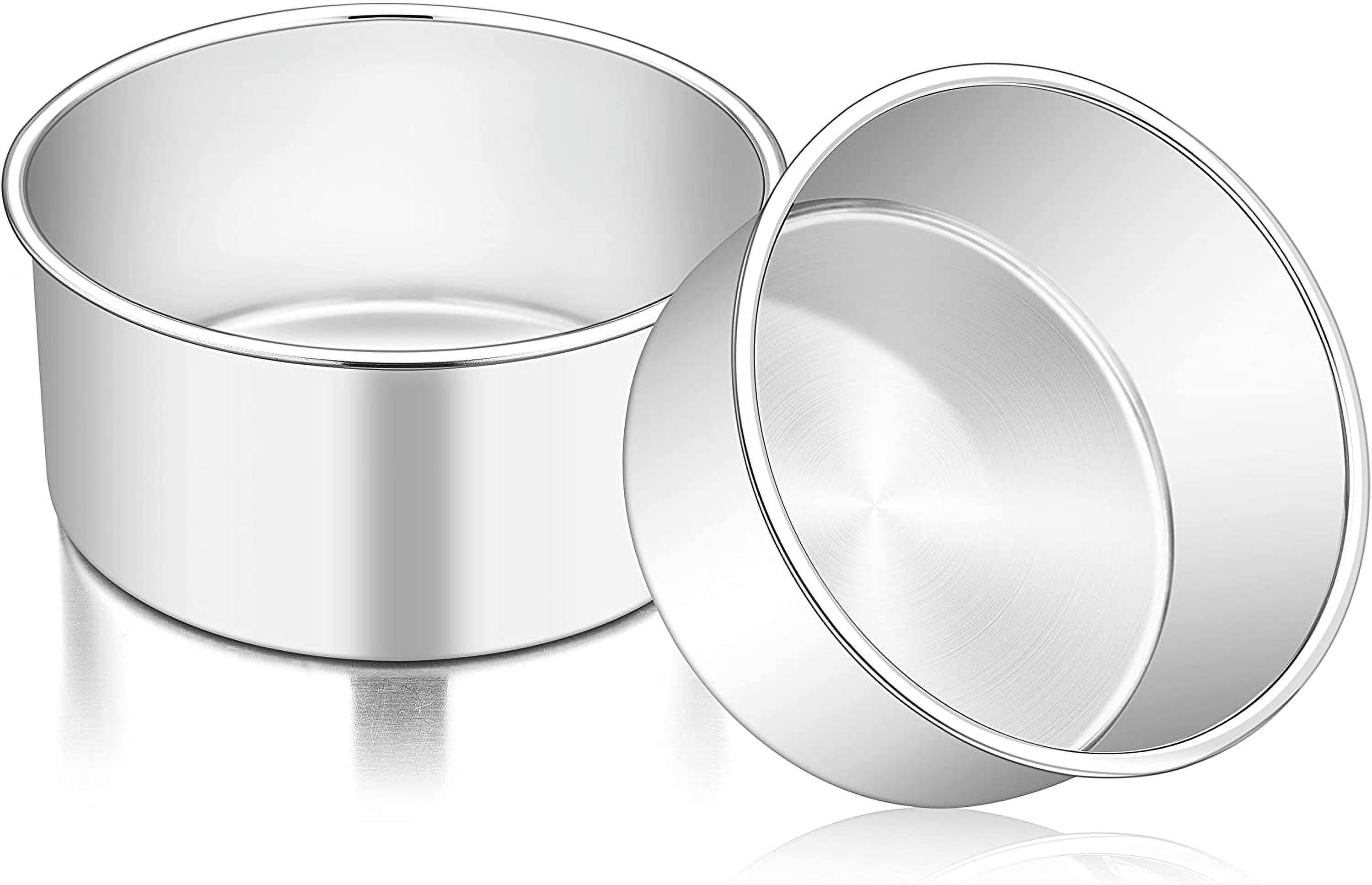 6 Inch Cake Pan, 6” x 3” Deep Round Cake Pan Tier Baking Tins Set ...
